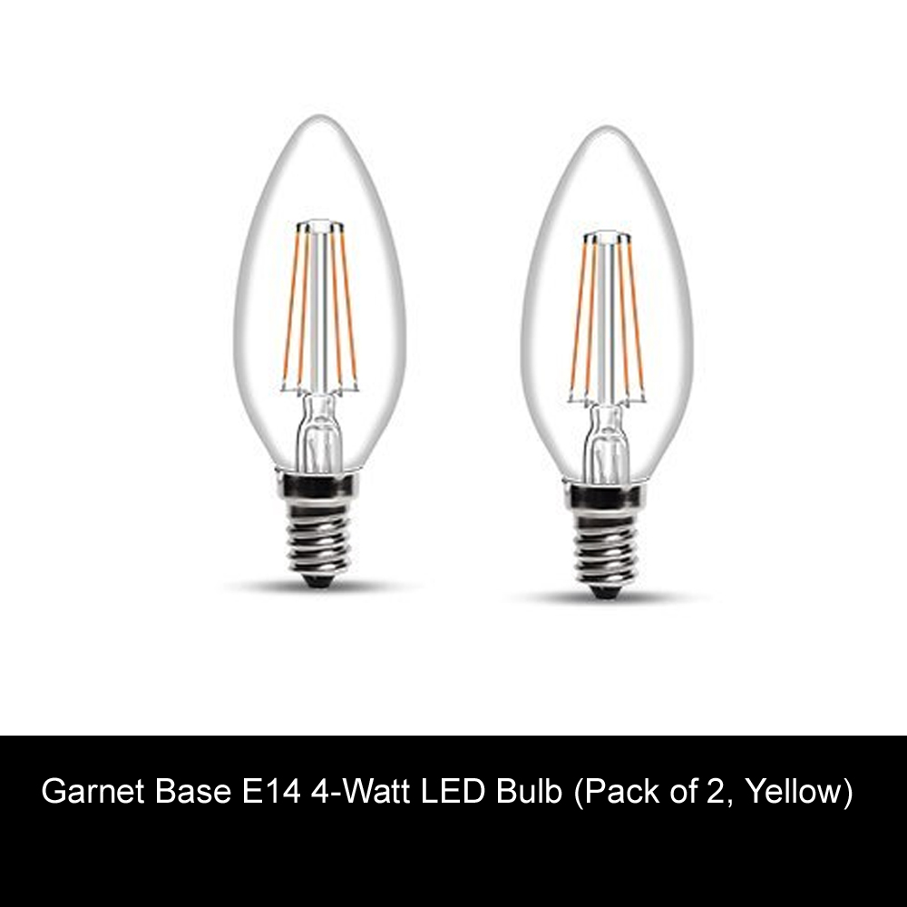 Garnet Base E14 4-Watt LED Bulb (Pack of 2, Yellow) - BMT Group